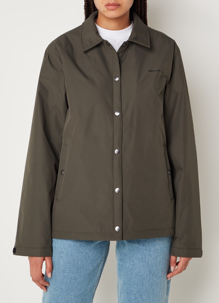 Daily Paper Elaya gewatteerd jack met steekzakken en logo • Donkergroen ...