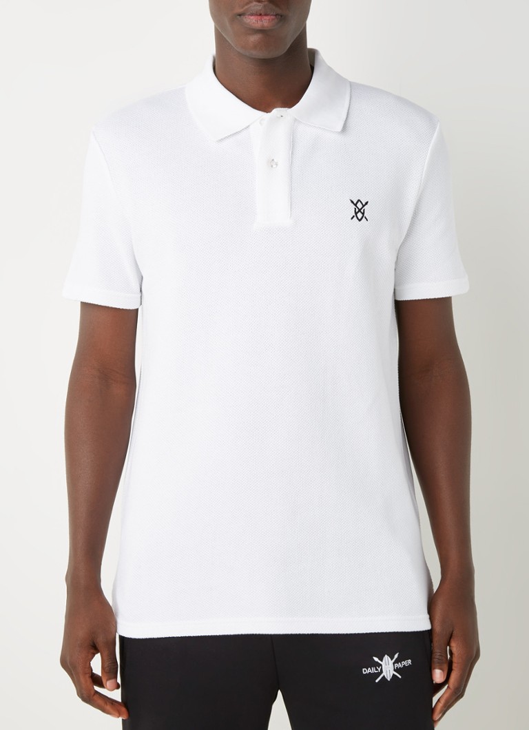 Daily Paper Epolo regular fit polo met logoborduring • Wit • de Bijenkorf