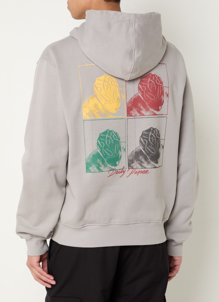 Daily Paper Frame hoodie met logo- en backprint • Lichtgrijs • de Bijenkorf