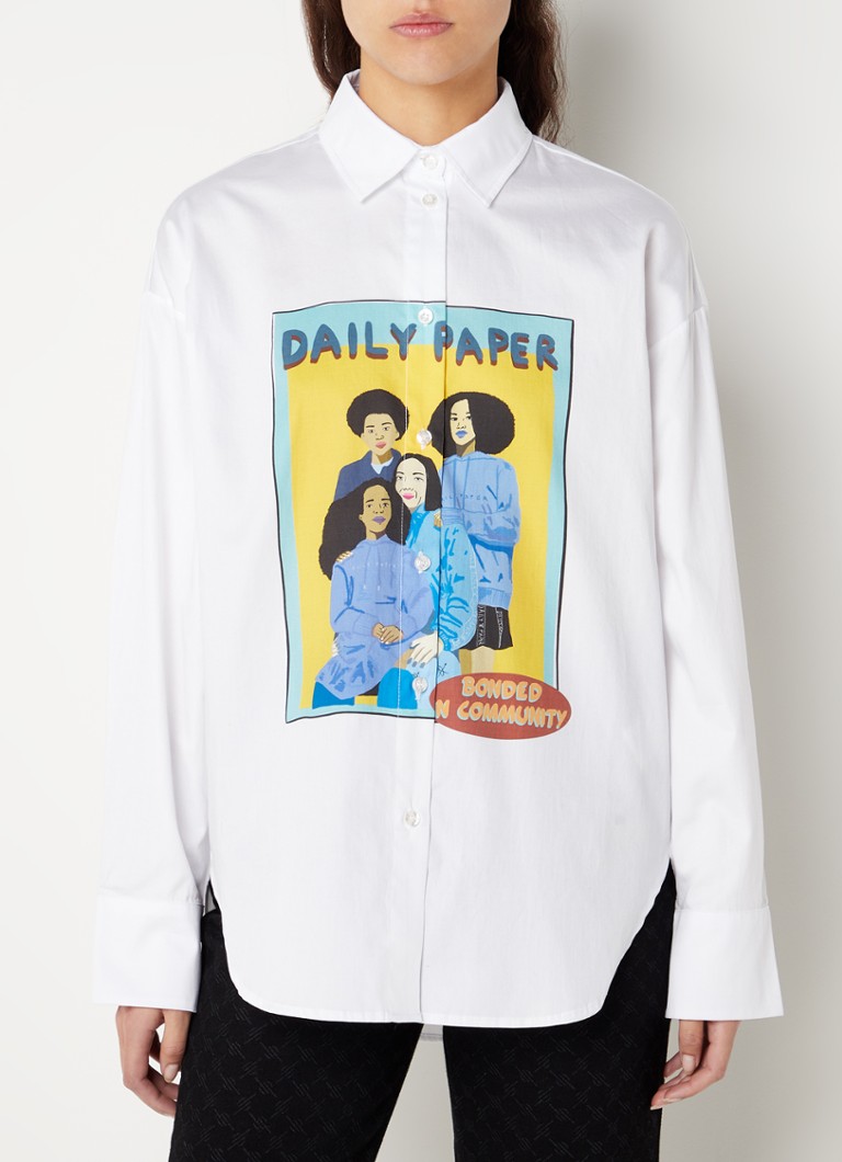 Daily Paper Holly blouse met logoprint • Wit • de Bijenkorf