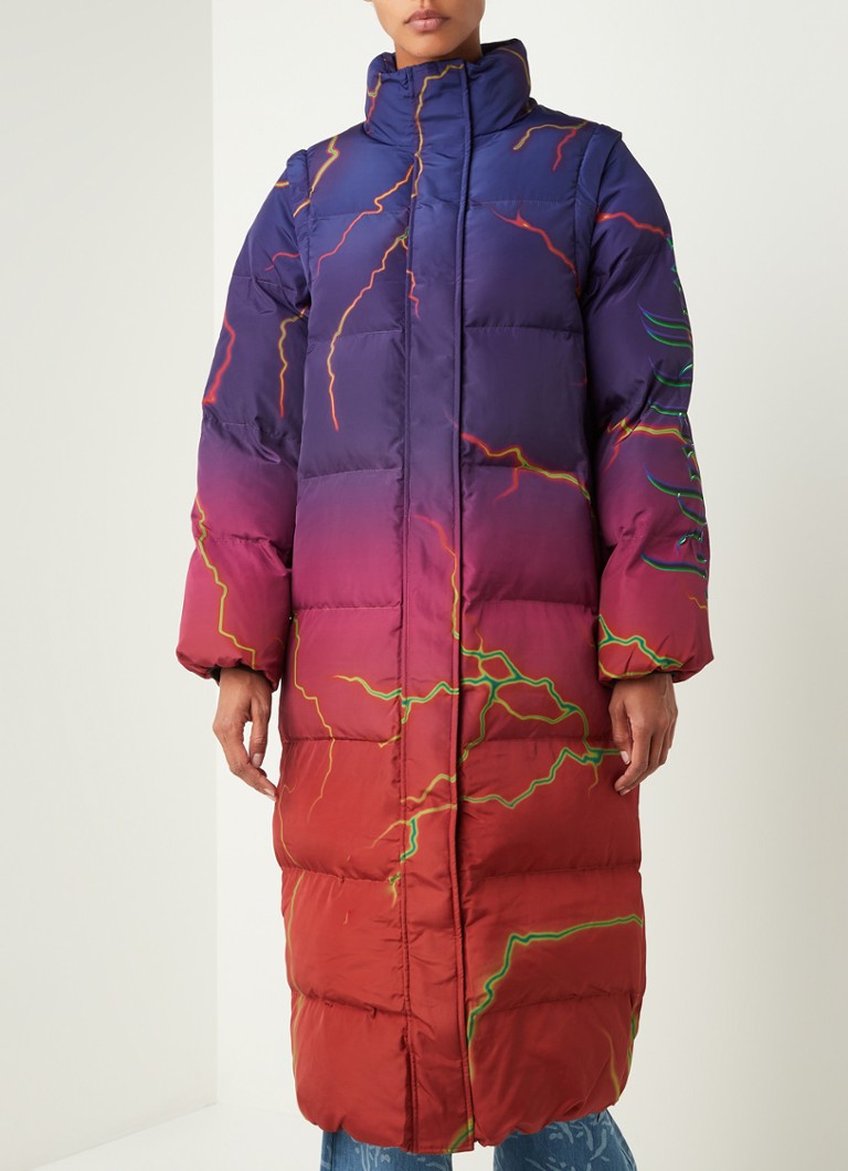Daily Paper Jaduf puffer jas met ombré kleurverloop en print • Paars ...