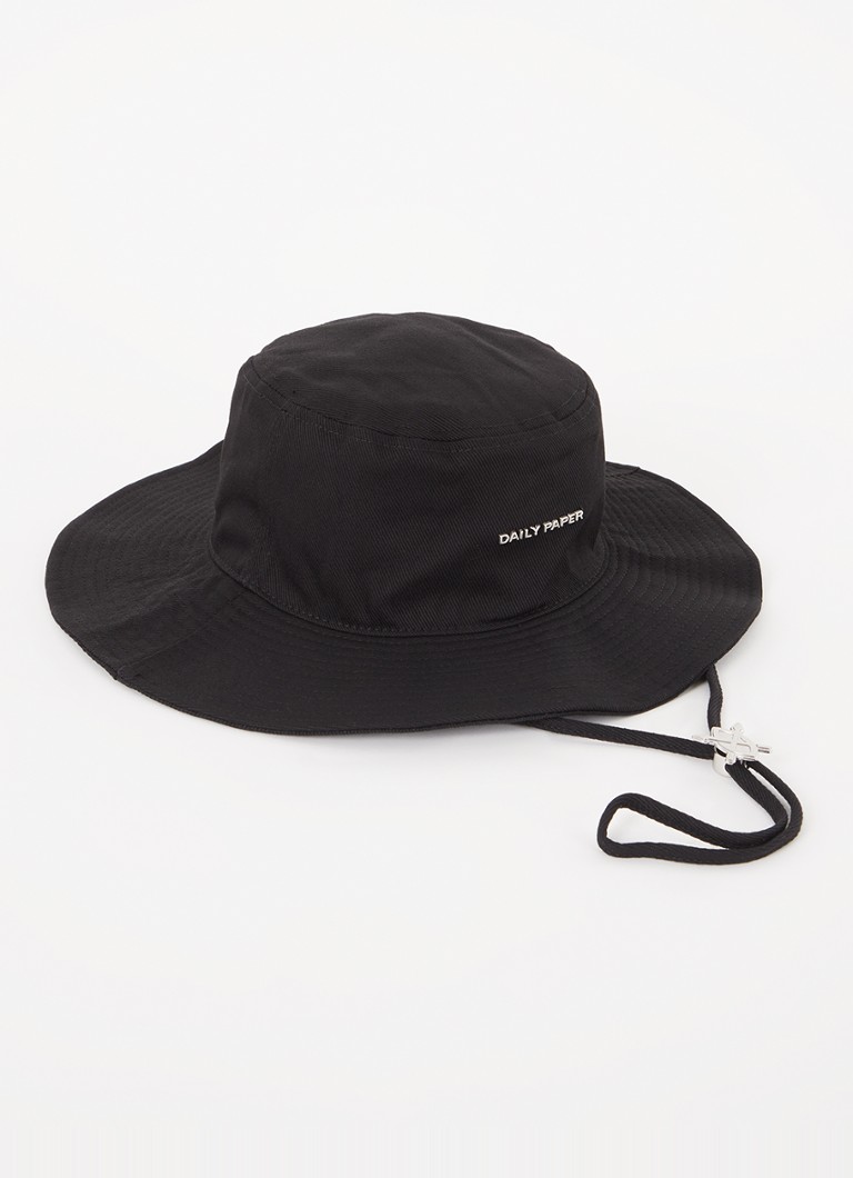Daily Paper Niu bucket hoed met trekkoord • Zwart • de Bijenkorf
