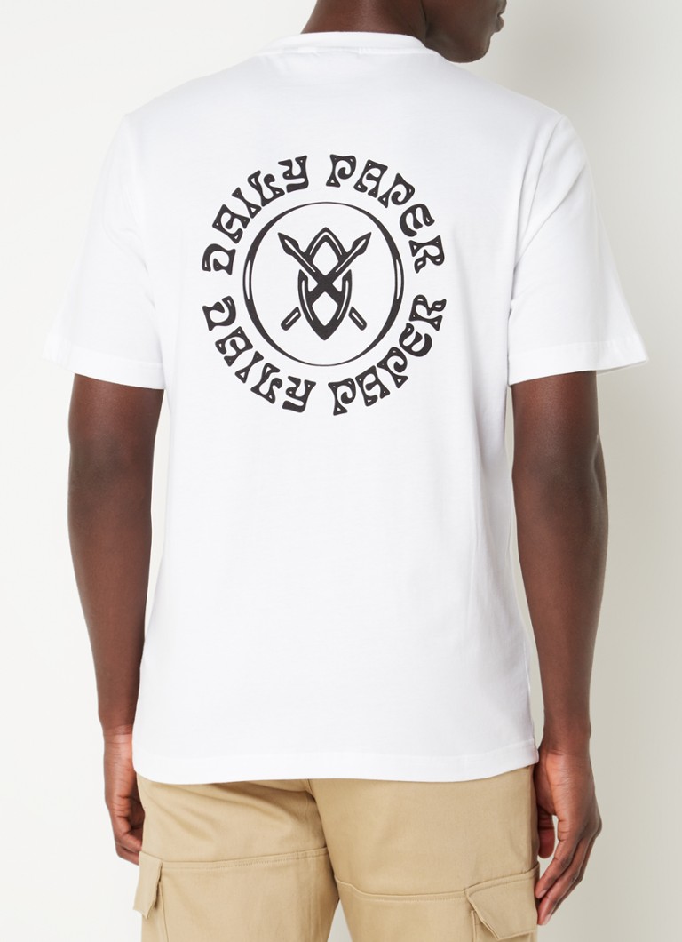 Daily Paper Parnian T-shirt met logo- en backprint • Wit • de Bijenkorf