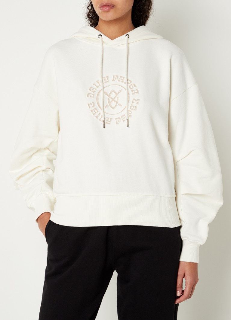 Daily Paper Poppy oversized hoodie met logoprint • Gebroken wit • de ...