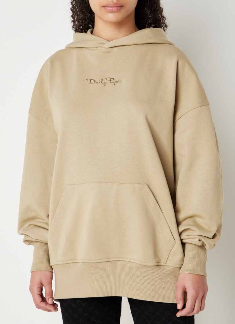 Daily Paper Primrose hoodie met logoborduring • Khaki • de Bijenkorf