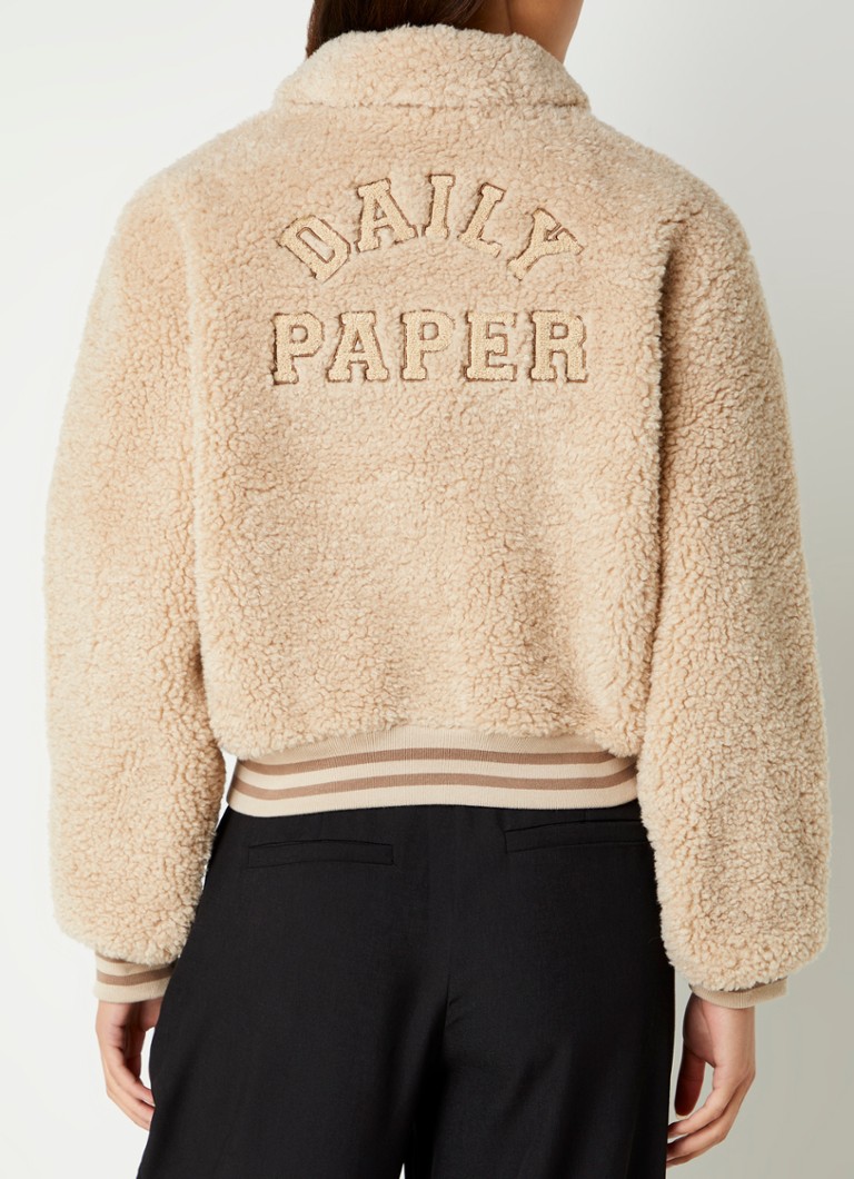 Daily Paper Rasra baseball jack van teddy met logo- en backprint • Wit ...