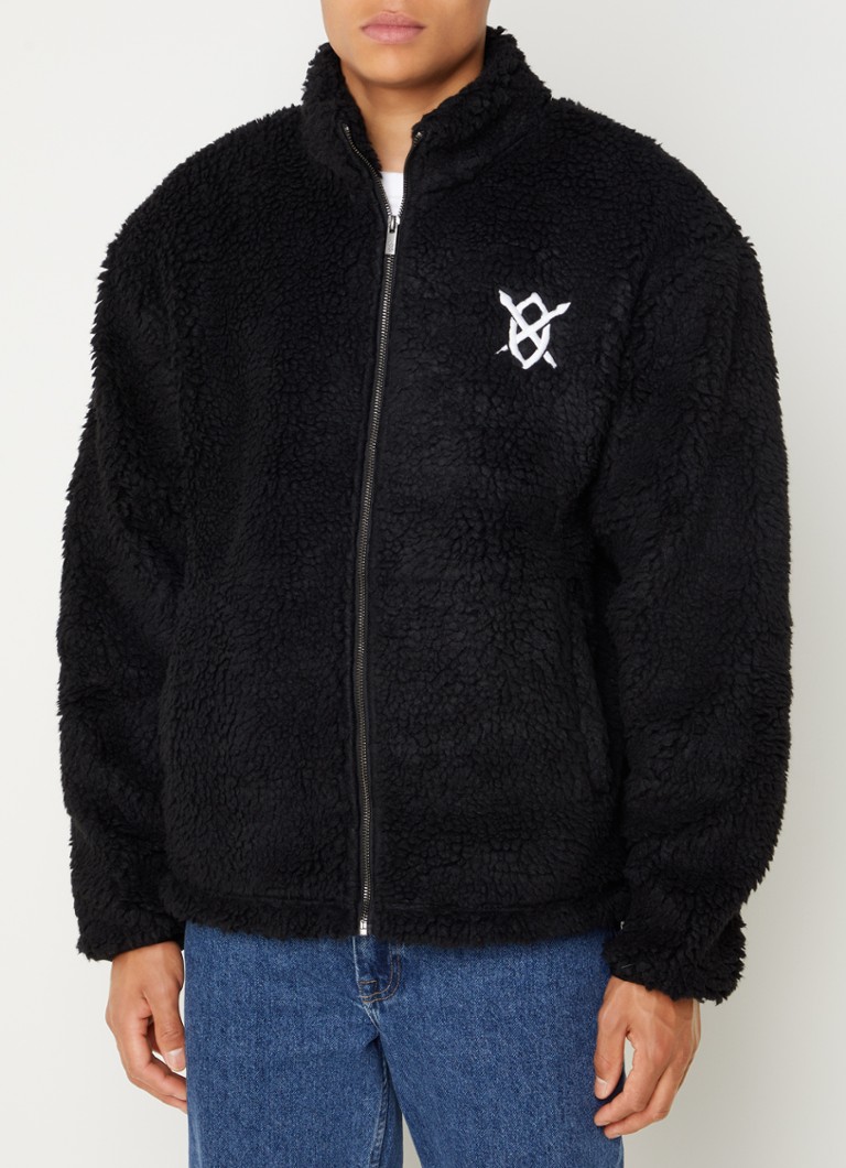 Daily Paper Raynard jas van teddy met logo- en backprint • Zwart • de ...