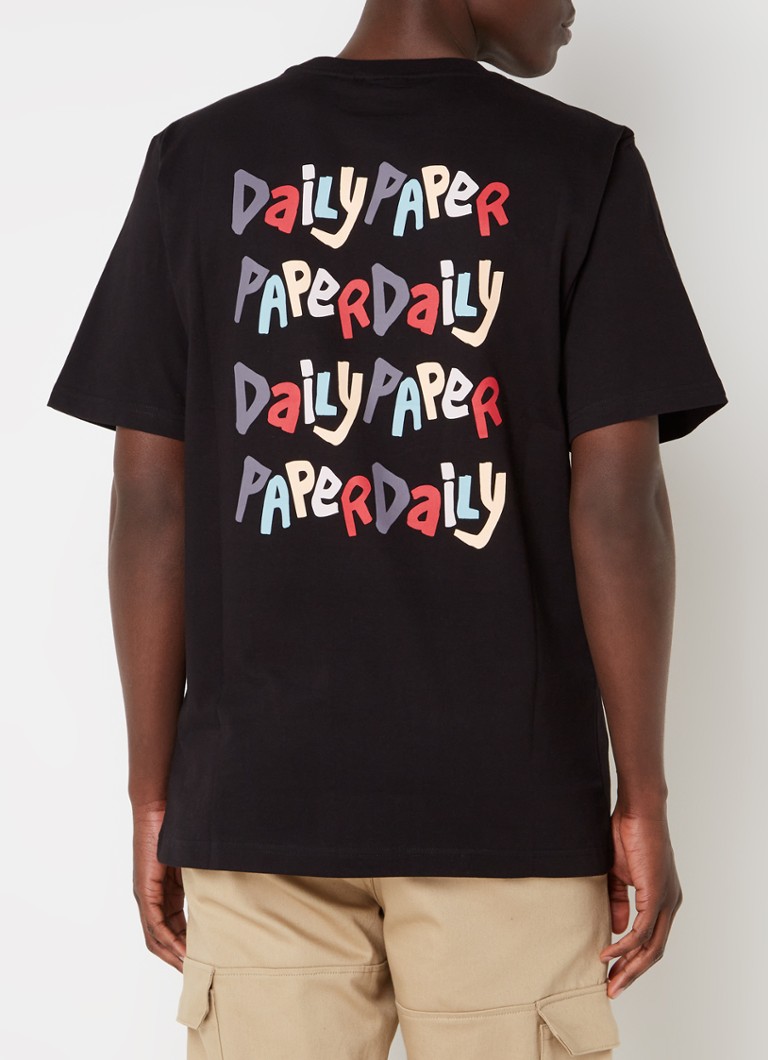 Daily Paper Rehem T-shirt met logo- en backprint • Zwart • de Bijenkorf