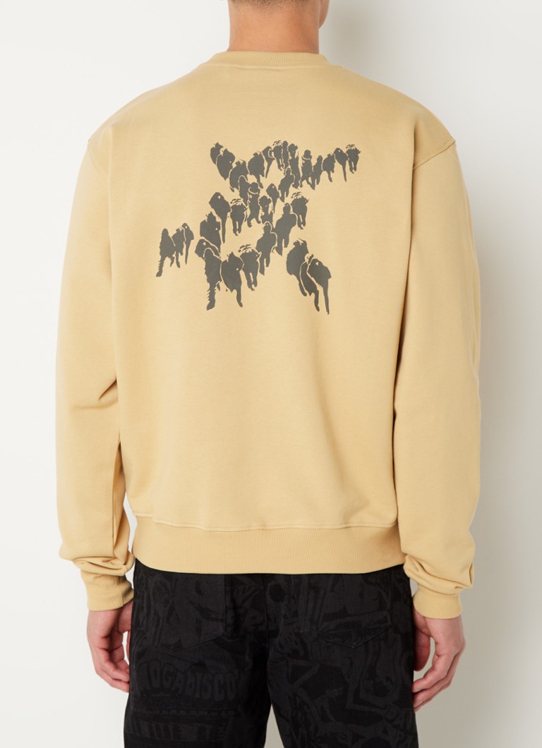 Daily Paper Sweater met logo- en backprint • Beige • de Bijenkorf