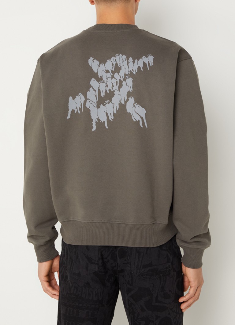 Daily Paper Sweater met logo- en backprint • Olijfgroen • de Bijenkorf