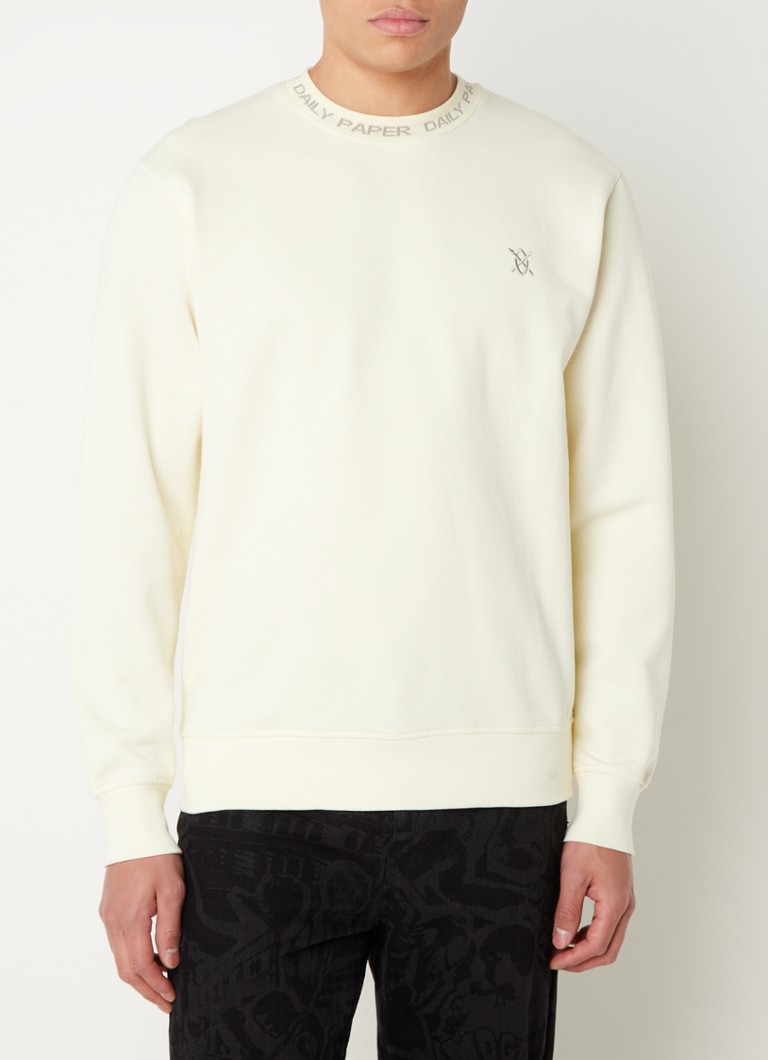 Daily Paper Sweater met logoborduring • Creme • de Bijenkorf