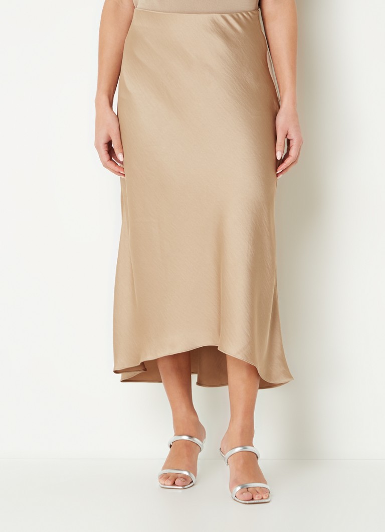 Dante 6 Midi rok van satijn met stretch • Zand • de Bijenkorf