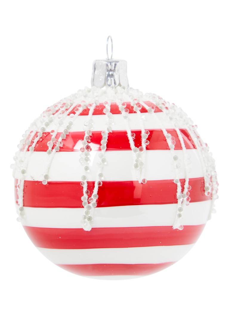 de Bijenkorf Home Rode Strepen kerstbal 8 cm • Rood • de Bijenkorf
