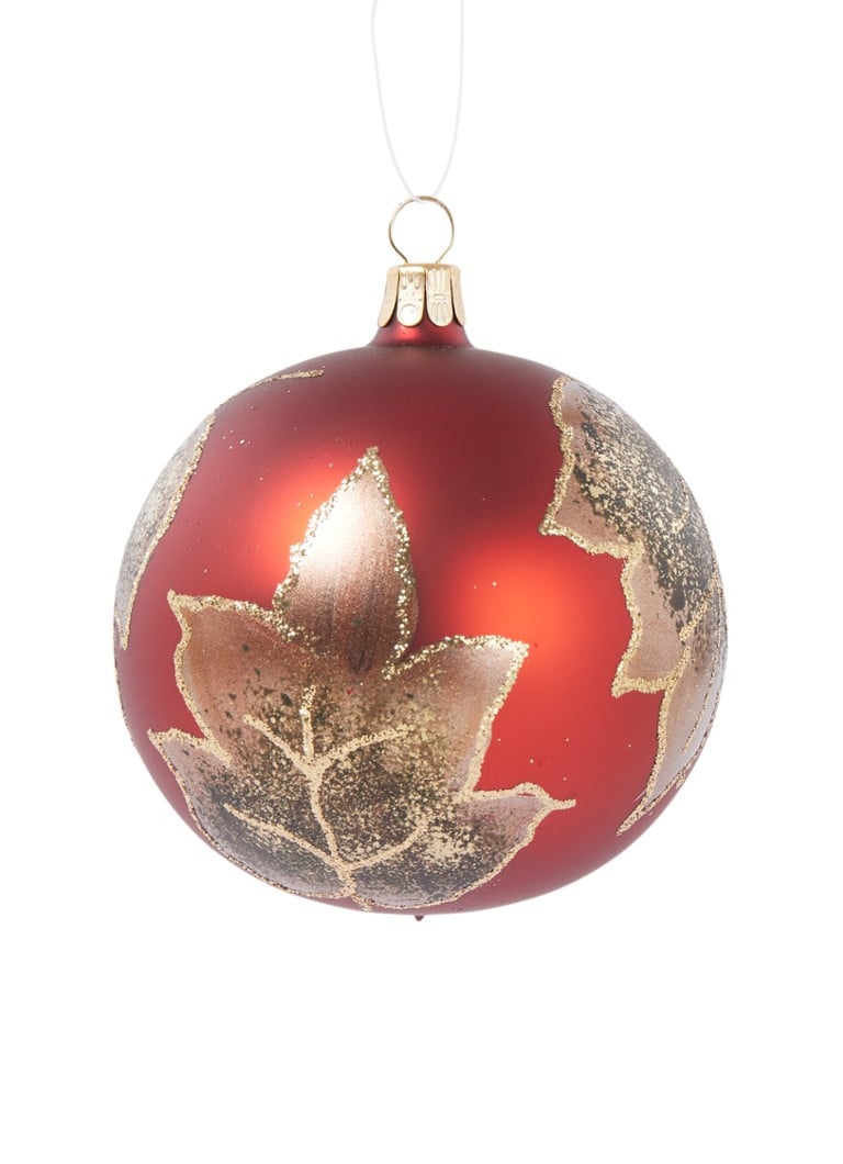 de Bijenkorf Kerstbal 8 cm • Steenrood • de Bijenkorf