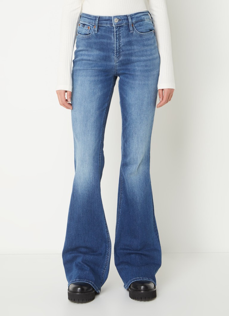 Denham Ami high waist flared jeans met medium wassing • Indigo • de ...