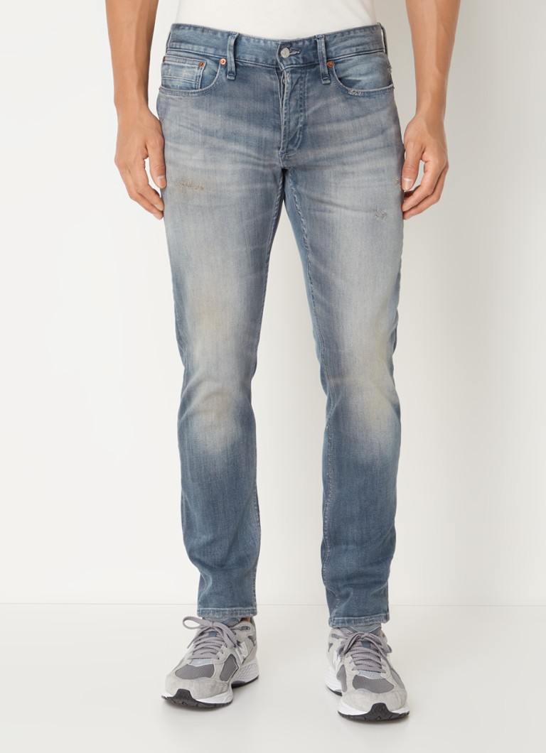Denham Razor slim fit jeans met verwassen afwerking • Indigo • de Bijenkorf