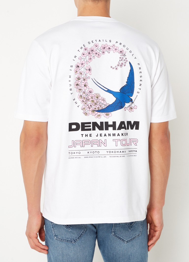 Denham Swallow Flyer T-shirt met logo- en backprint • Wit • de Bijenkorf