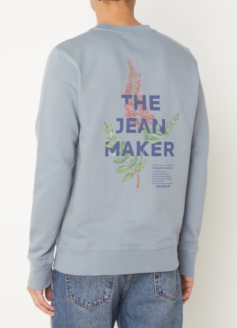 Denham Sweater met logo- en backprint • Blauwgrijs • de Bijenkorf