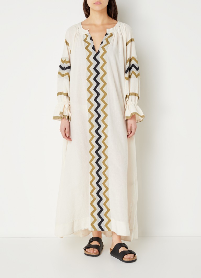 Devotion Otzias maxi jurk met ingeweven dessin • Beige • de Bijenkorf