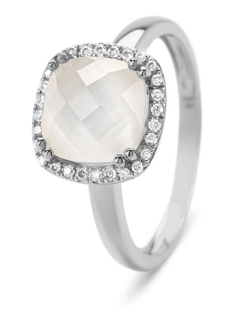 Diamond Point Witgouden ring, 2.03 ct kwarts, Fiësta • Witgoud • de ...