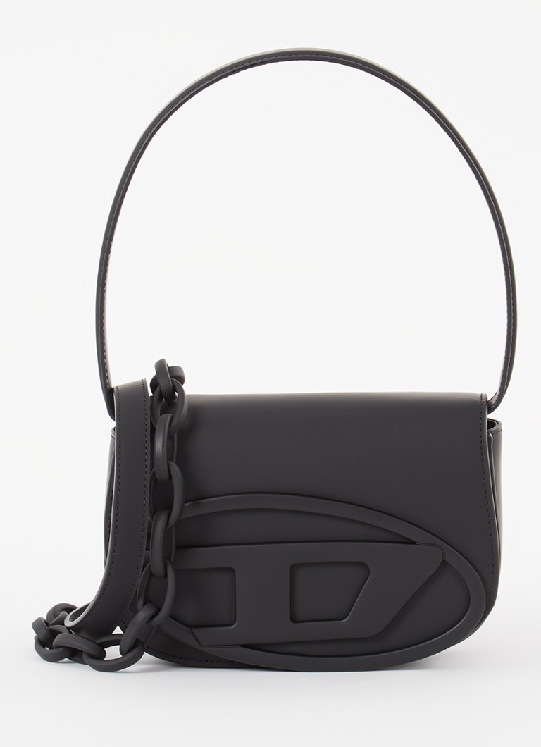 Diesel 1DR schoudertas van leer met logo • Zwart • de Bijenkorf