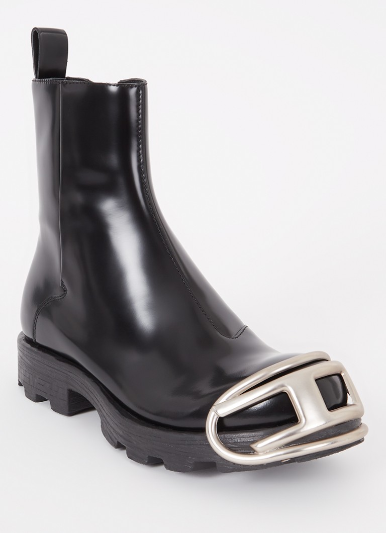 Diesel D-Hammer laars van leer met logo • Zwart • de Bijenkorf