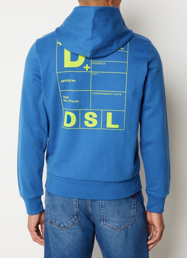 Diesel Hoodie met logo- en backprint • Blauw • de Bijenkorf