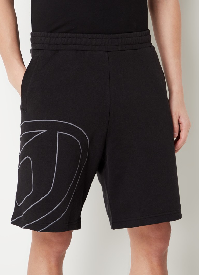 Diesel P-Crow Megoval straight fit korte joggingsbroek met logoprint ...