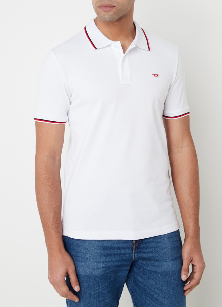 Diesel Regular fit polo met logo • Wit • de Bijenkorf
