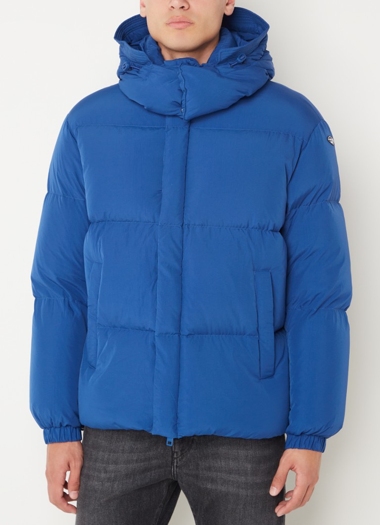 Diesel Rolfys gewatteerde puffer jas met afneembare capuchon • Blauw ...