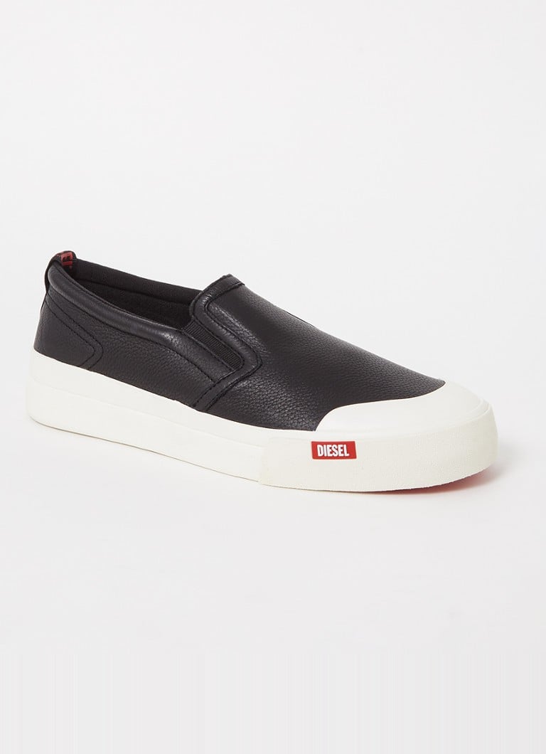 Diesel S-Athos slip-on van leer • Zwart • de Bijenkorf