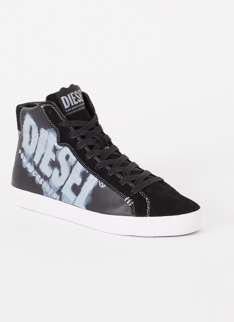 Diesel S-Leroji sneaker van leer met logo • Zwart • de Bijenkorf