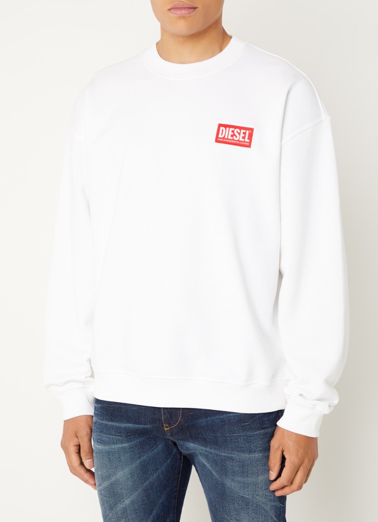 Diesel S-Nlabel sweater met logo • Wit • de Bijenkorf
