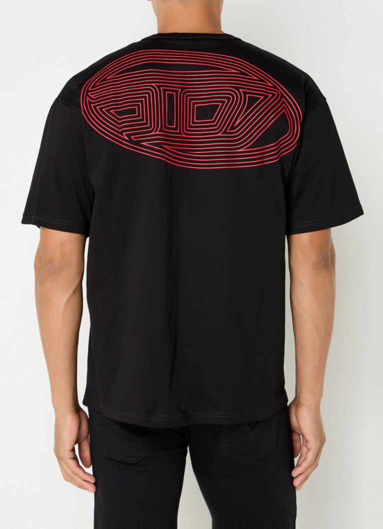 Diesel T-Boxt-K18 T-shirt met logo- en backprint • Zwart • de Bijenkorf