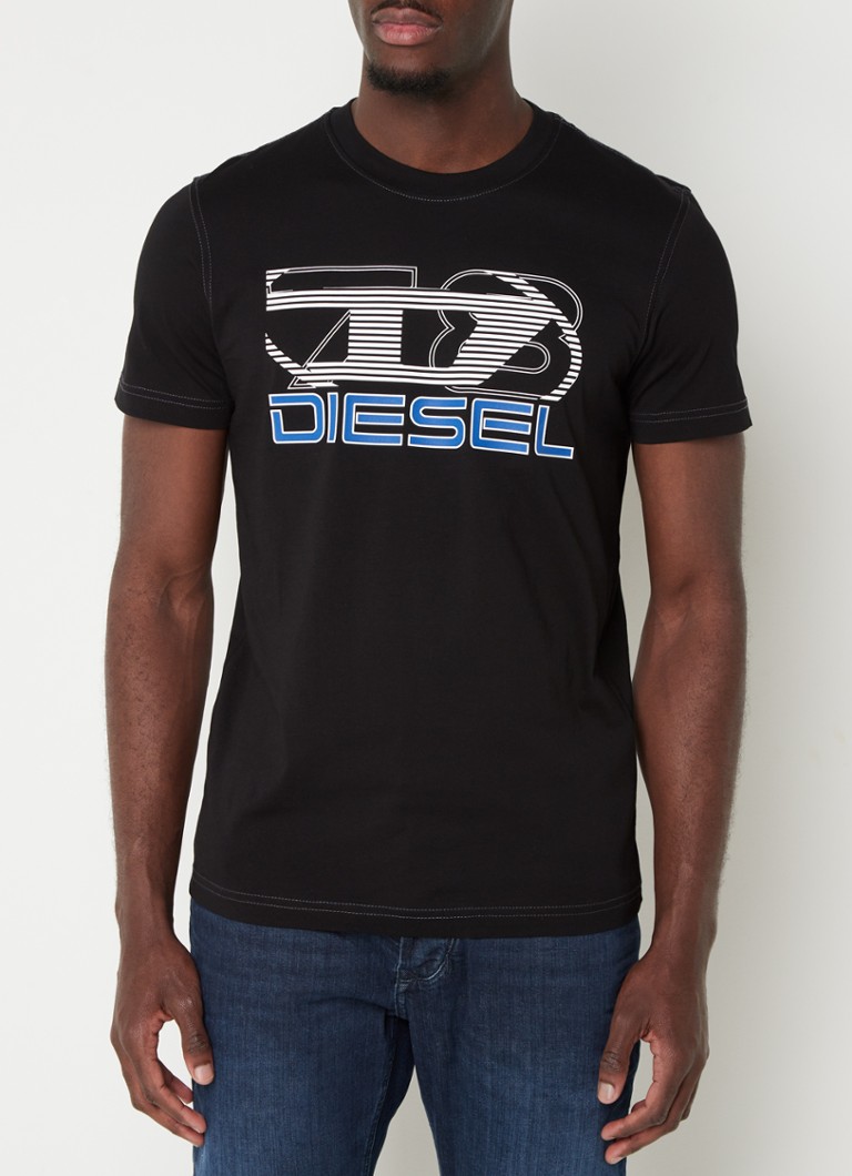 Diesel T-Diegor-K74 T-shirt met logoprint • Zwart • de Bijenkorf