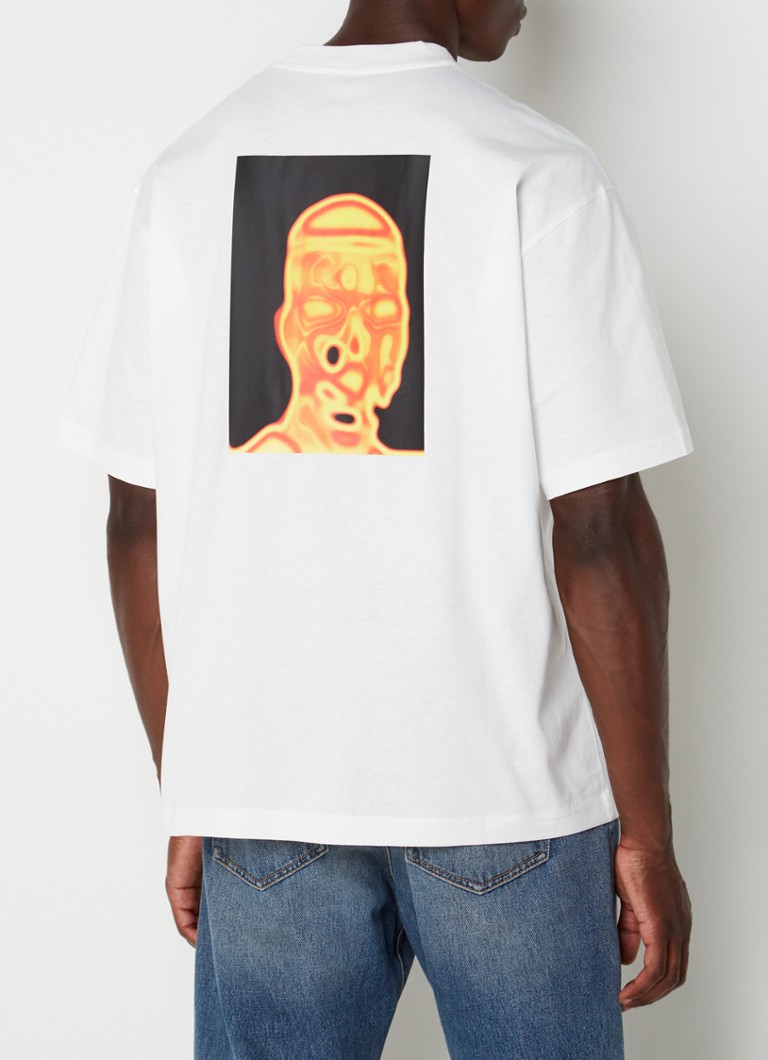 Diesel T-WASH-E5 T-shirt met backprint en logoborduring • Gebroken wit ...