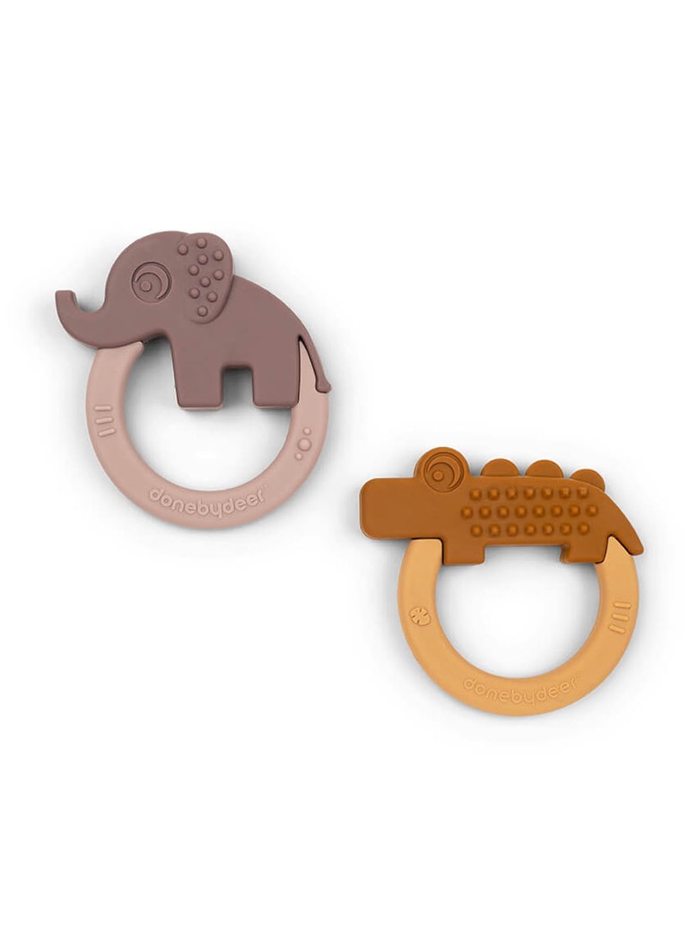 Done by Deer Deer Friends bijtringen set van 2 • Bruin • de Bijenkorf