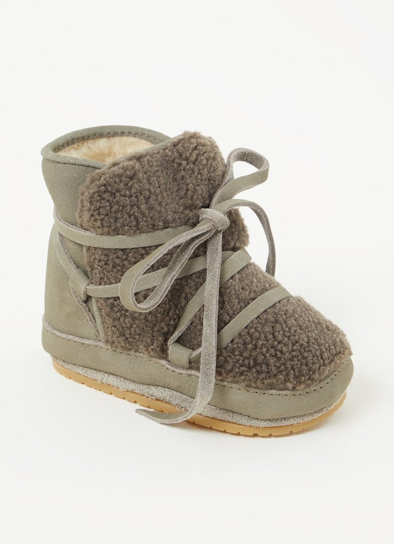 Donsje Amsterdam Inuk babyschoentje van leer • Olijfgroen • de Bijenkorf