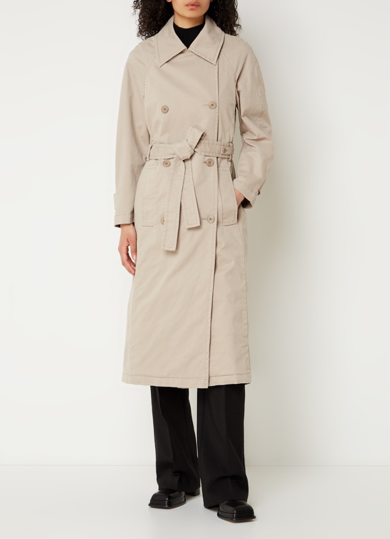 DRYKORN Epwell double-breasted trenchcoat met strikceintuur • Beige ...