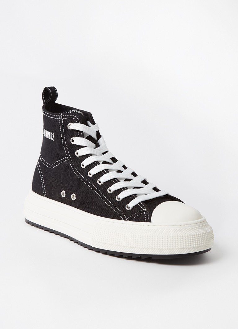 Dsquared2 Berlin sneaker van canvas met logo • Zwart • de Bijenkorf