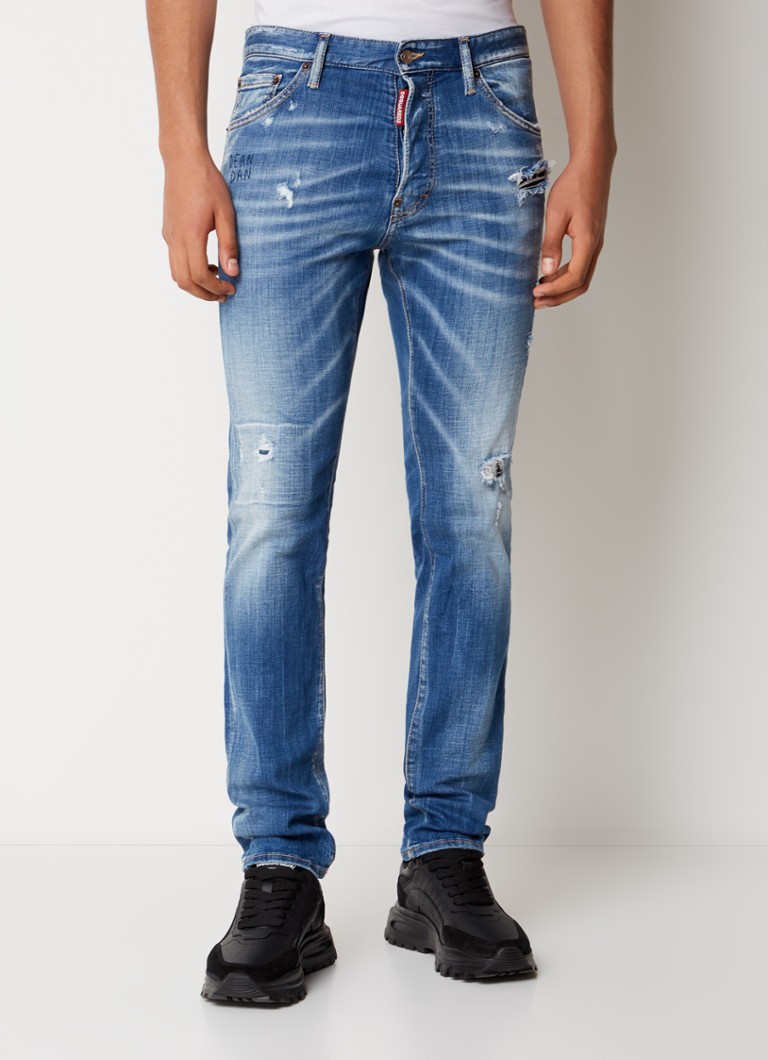 Dsquared2 Cool Guy slim fit jeans met medium wassing en destroyed ...