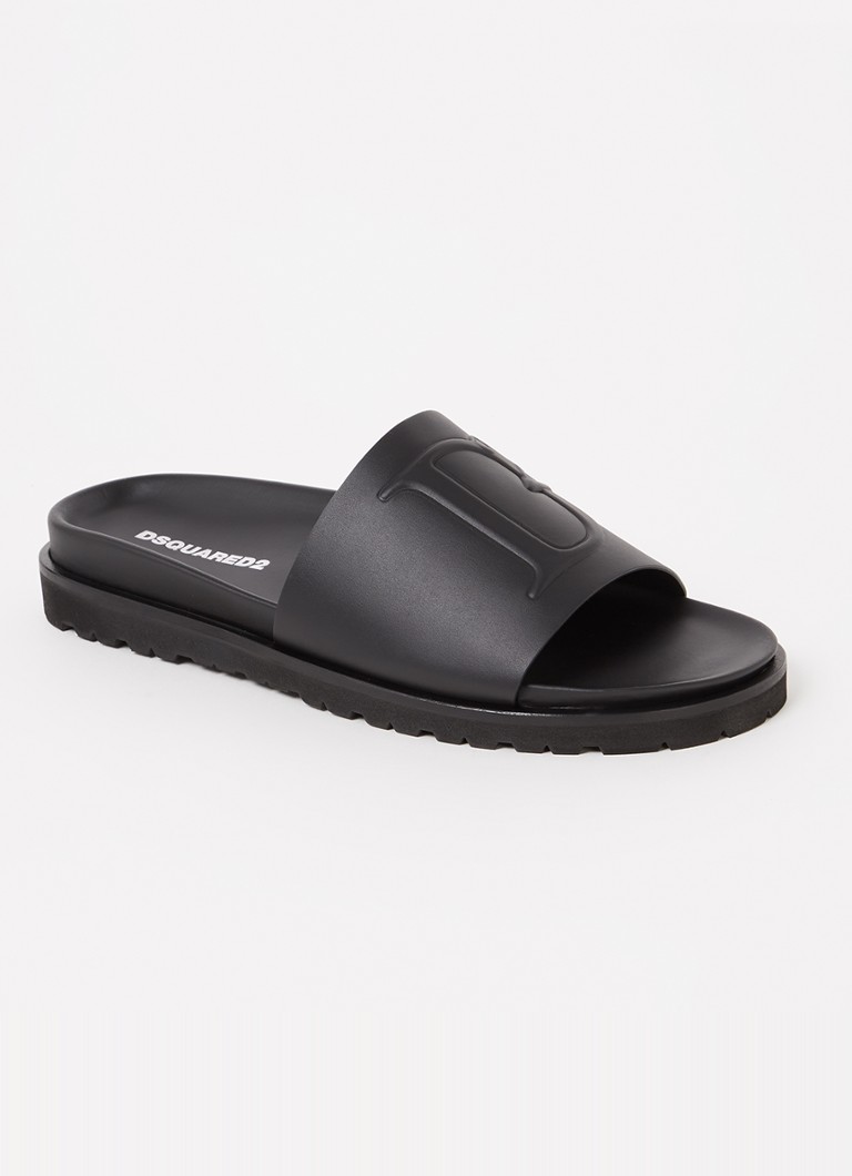 Dsquared2 Slipper met logo • Zwart • de Bijenkorf