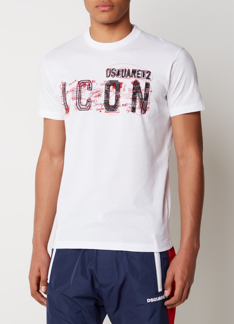 Dsquared2 T-shirt met logoduring • Wit • de Bijenkorf