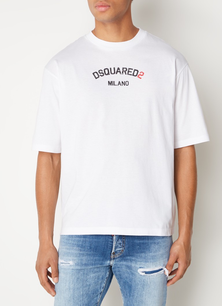 Dsquared2 T-shirt met logoprint • Wit • de Bijenkorf
