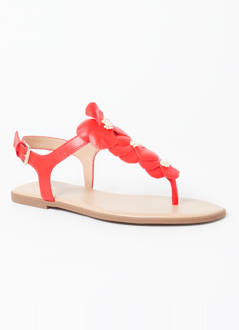 Dune London Linaria sandaal van leer • Rood • de Bijenkorf