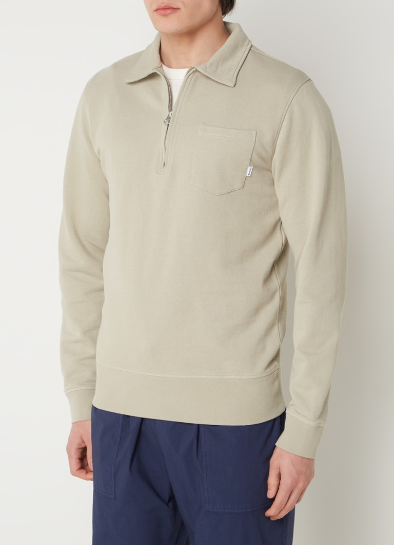 Edmmond Studios Temple sweater van biologisch katoen met halve rits ...