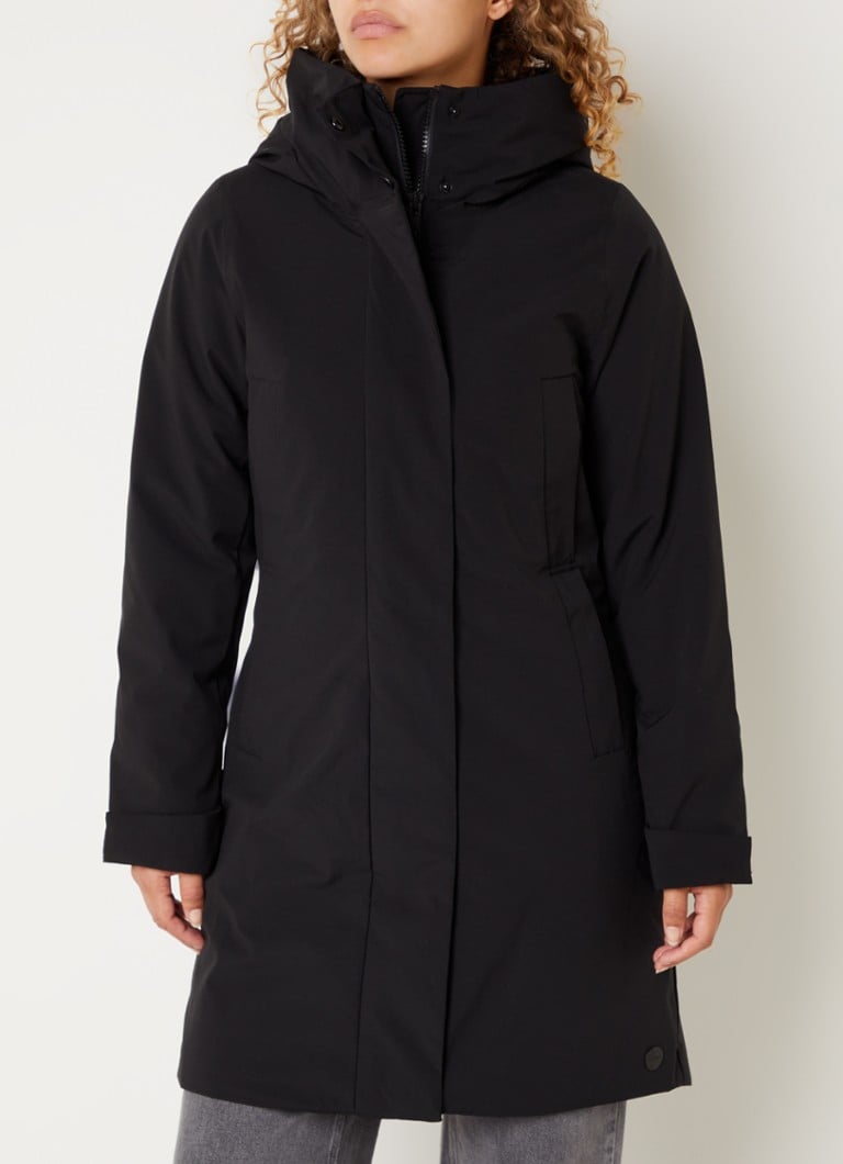 Elvine Eline parka met ritszakken en waterafstotende coating • Zwart • de Bijenkorf