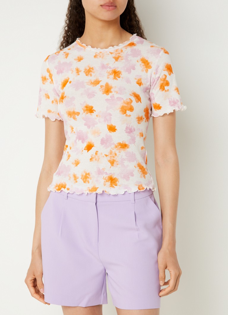 Envii Enmykonos T-shirt van biologisch katoen met bloemenprint ...