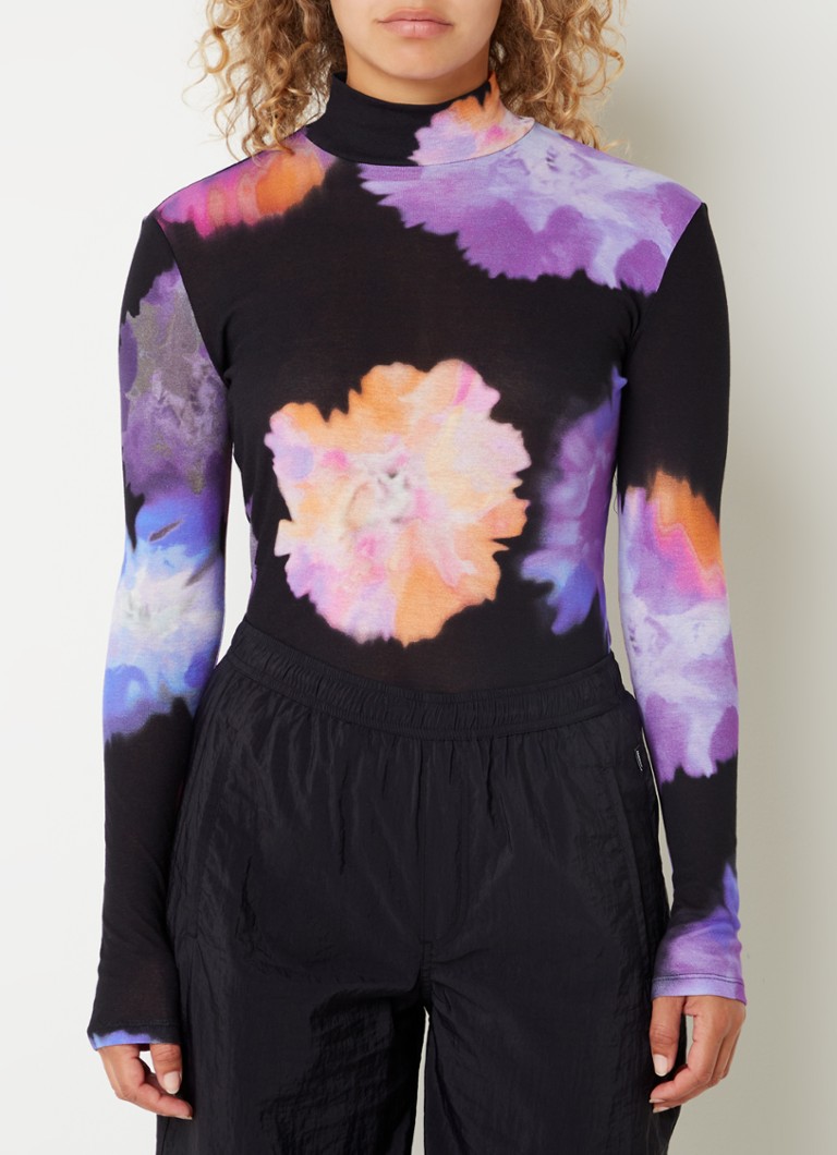 Envii Envelda longsleeve met print en col • Zwart • de Bijenkorf