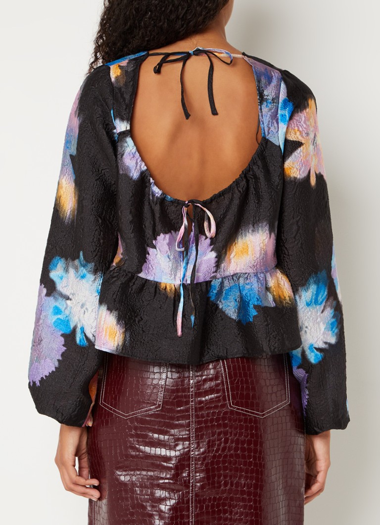 Envii Enwombat cropped tuniek met print en rugdecolleté • Zwart • de ...